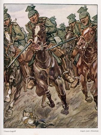 'An Uhlan Cavalry Charge' Prints - Angelo Jank | AllPosters.com