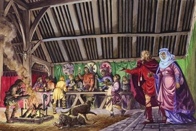 'Anglo-Saxon Thane Leads His Wife into the Great Hall' Giclee Print ...