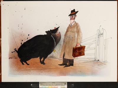 'Animal Farm, p76, 1995 (drawing)' Giclee Print - Ralph Steadman ...