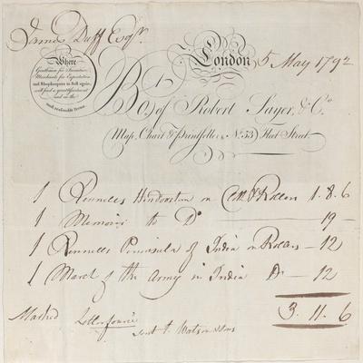Trade Card for Robert Sayer & Co., Map, Chart and Printsellers, 19th ...