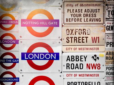 'Antique Enamelled Signs - Subway Station Signs - Wall Signs - Notting ...