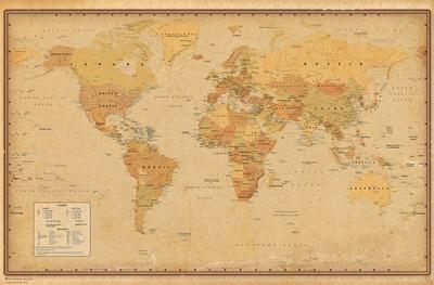 'Antique World Map 2024' Prints - Trends International | AllPosters.com