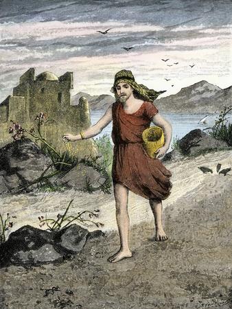 'Antiquity: Agriculture. Farmer Sowing Seeds in the Middle East. 19Th ...