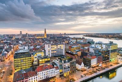Antwerp, Belgium cityscape from above at twilight Photo | AllPosters.com