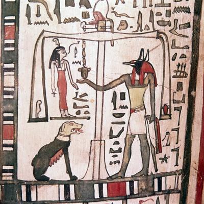 'Anubis weighing the heart, detail from Sarcophagus of Pensenhor, c900 ...