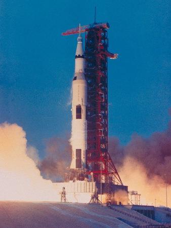 'Apollo 13 Spacecraft Lifting Off from Lauch Pad a at Cape Kennedy ...