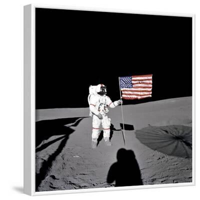 'Apollo 14 Astronaut Alan B Shepard Stands by the US Flag on the Lunar ...
