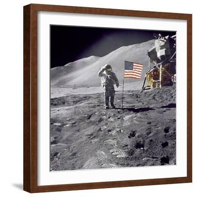 'Apollo 15 Astronaut David Scott, Gives a Military Salute to US Flag on ...