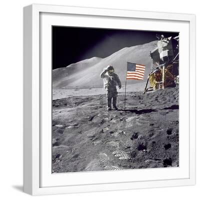 'Apollo 15 Astronaut David Scott, Gives a Military Salute to US Flag on ...