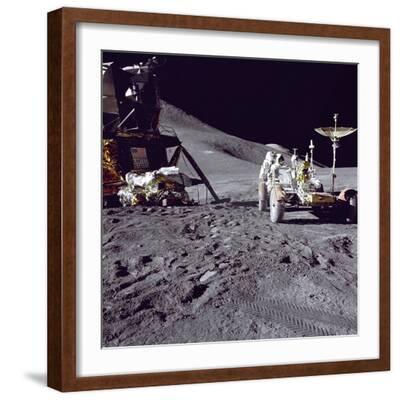 'Apollo 15 Astronaut James Irwin Loads Lunar Roving Vehicle at the ...
