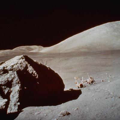 'Apollo 17's Rover, a Lunar Vehicle, on the Surface of the Moon Next to ...