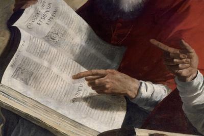 'APOTHEOSIS OF SANTO TOMAS DE AQUINO. DETAIL BOOK OF S JEROME WITH THE ...