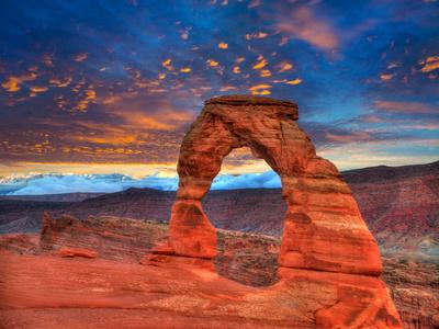 'Arches National Park Delicate Arch Sunset in Moab Utah USA Photo Mount ...