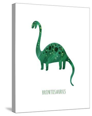'Dino Friends - Brontosaurus' Stretched Canvas Print - Archie Stone ...