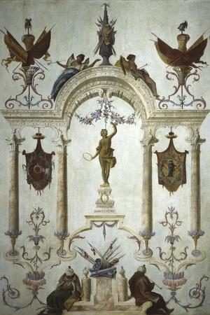 'Architectural Decoration with Grotesque Figures and Garlands, 1783 ...