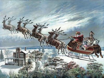 'Santa Sleigh' Posters - Arlington Prints | AllPosters.com