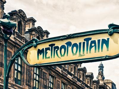'Art Deco Metropolitain Sign, Metro, Subway, the Louvre Station, Paris ...
