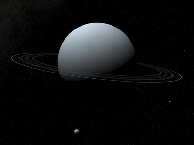 'Artist's Concept of How Uranus and its Tiny Moon Puck' Photographic ...