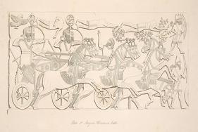 'Assyrian Warriors in Battle, from Monuments of Nineveh, Pub. 1849 ...