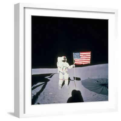 'Astronaut Alan Shepard Planting American Flag on the Moon's Surface ...