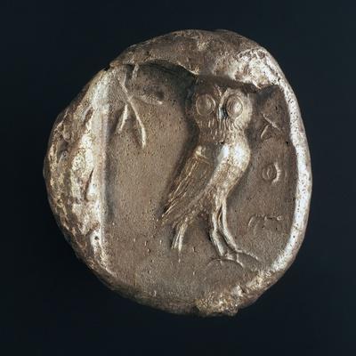 'Athenian Silver Tetradrachm Depicting Owl, Recto Greek Coins, 5th ...