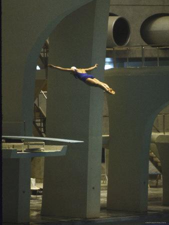 'Athlete in Mid Air During a Platform Dive at Summer Olympics ...