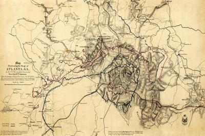 'Atlanta Campaign - Civil War Panoramic Map' Prints - Lantern Press ...