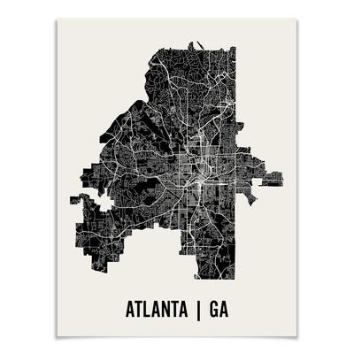 'Atlanta Map Art Print' Posters | AllPosters.com