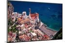 'Atrani, Amalfi Coast, Italy. Aerial cityscape image of famous city ...