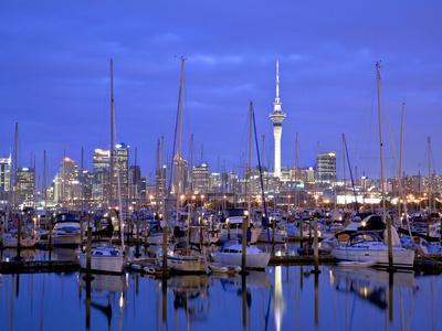 'Auckland City and Harbour, Auckland, New Zealand, Pacific Ocean ...