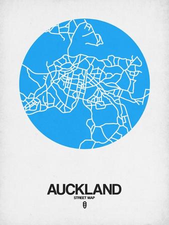 'Auckland Street Map Blue' Poster - NaxArt | AllPosters.com