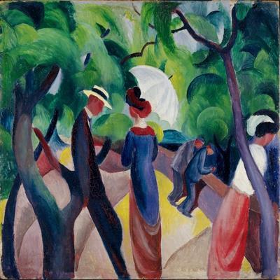 Promenade, 1913 (Oil on Board) Giclee Print - August Macke | AllPosters.com