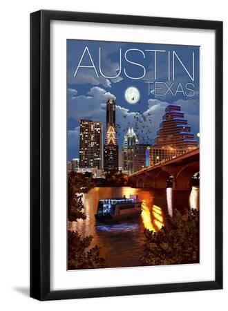'Austin, Texas - Skyline at Night' Art - Lantern Press | AllPosters.com