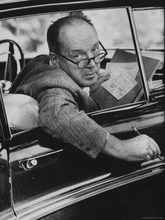 'Author Vladimir Nabokov Writing in His Car. He Likes to Work in the ...