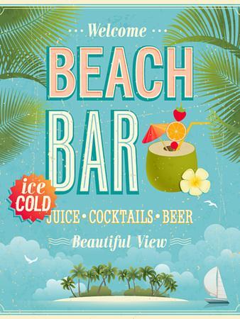 'Vintage Beach Bar Poster' Posters - avean | AllPosters.com