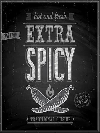 Vintage Extra Spicy Poster - Chalkboard - avean | AllPosters.com