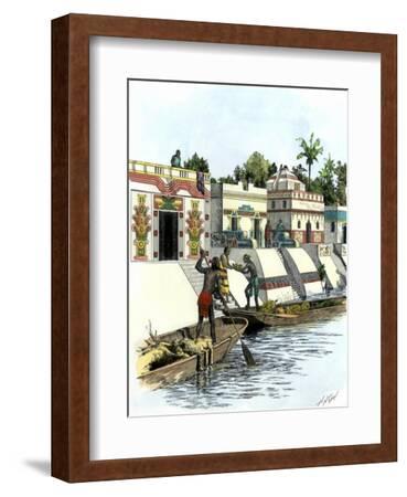 'Aztec Merchants on a Canal in Tenochtitlan before the Spanish Conquest ...