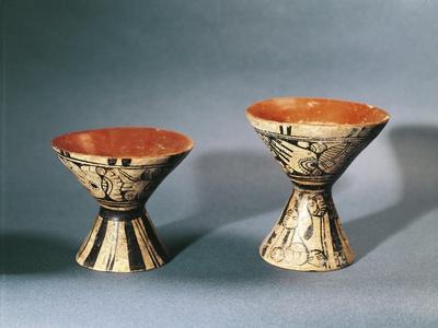 Aztec Painted Clay Drinking Vessels, from Mexico Giclee Print ...