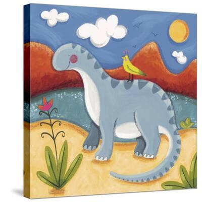 'Baby Dippy The Diplodocus' Stretched Canvas Print - Sophie Harding ...