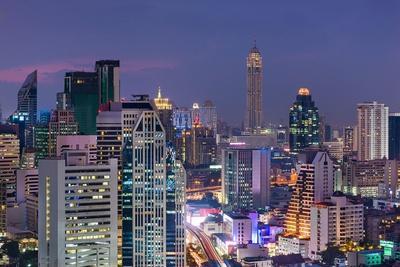 Bangkok, Thailand dense cityscape from above at dusk Photo | AllPosters.com