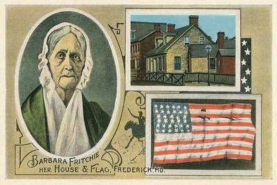 'Barbara Fritchie Flag, Portrait and House' Art | AllPosters.com