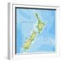 'High Detailed New Zealand Physical Map with Labeling.' Photographic ...