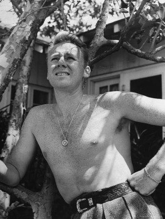 'Bare Chested, Freckled Actor Van Johnson, Wearing a St. Christopher ...