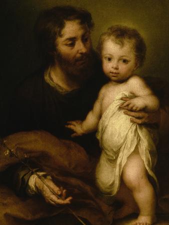 'Saint Joseph with Jesus' Giclee Print - Bartolome Esteban Murillo ...