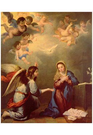 'Bartolomé Esteban Perez Murillo (Annunciation, detail) Art Poster ...
