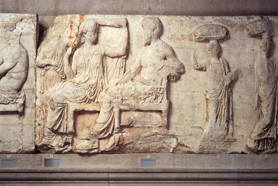 Bas-Relief Depicting Seated Zeus and Hera with Servants Giclee Print ...