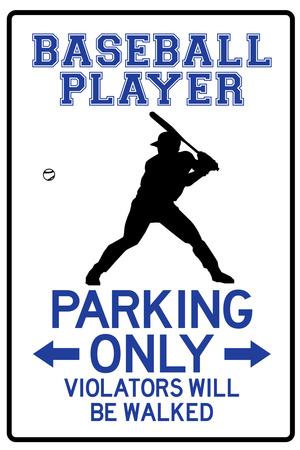 'Baseball Player Parking Only Sign Poster' Posters | AllPosters.com