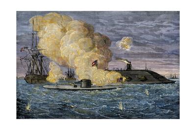 'Battle Between the Monitor and the Merrimac, Hampton Roads, 1862 ...