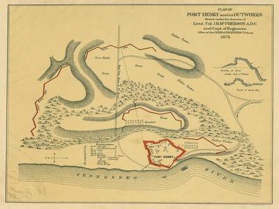 'Battle of Fort Henry - Civil War Panoramic Map' Posters - Lantern ...