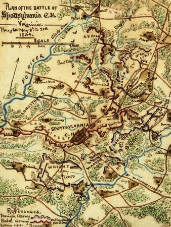 'Battle of Spotsylvania Court House - Civil War Panoramic Map' Posters ...
